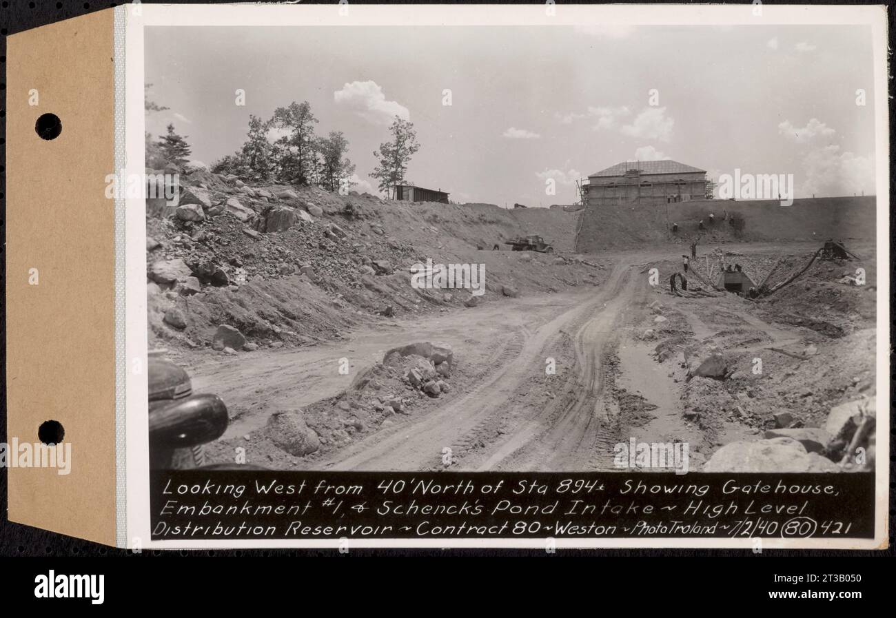 Contract No. 80, High Level Distribution Reservoir, Weston, looking ...