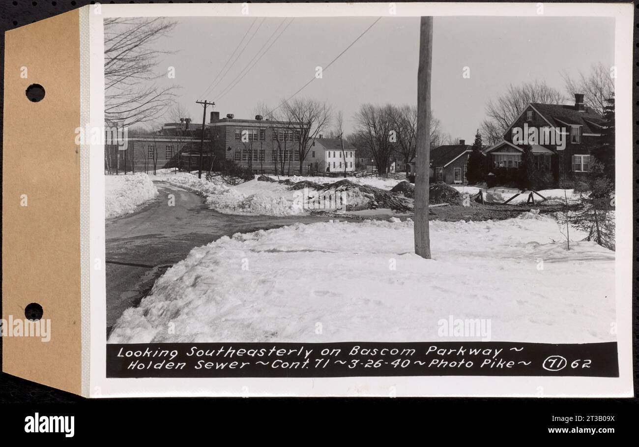Contract No. 71, WPA Sewer Construction, Holden, looking southeasterly ...