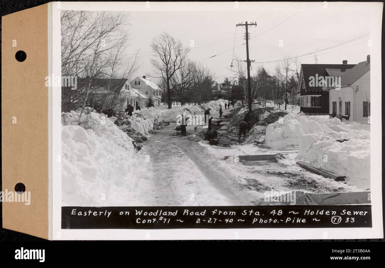 Contract No. 71, WPA Sewer Construction, Holden, easterly on Woodland ...