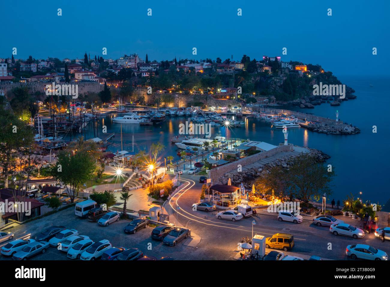 Antalya Harbour at night, Mediterranean coast of Turkey Stock Photo - Alamy
