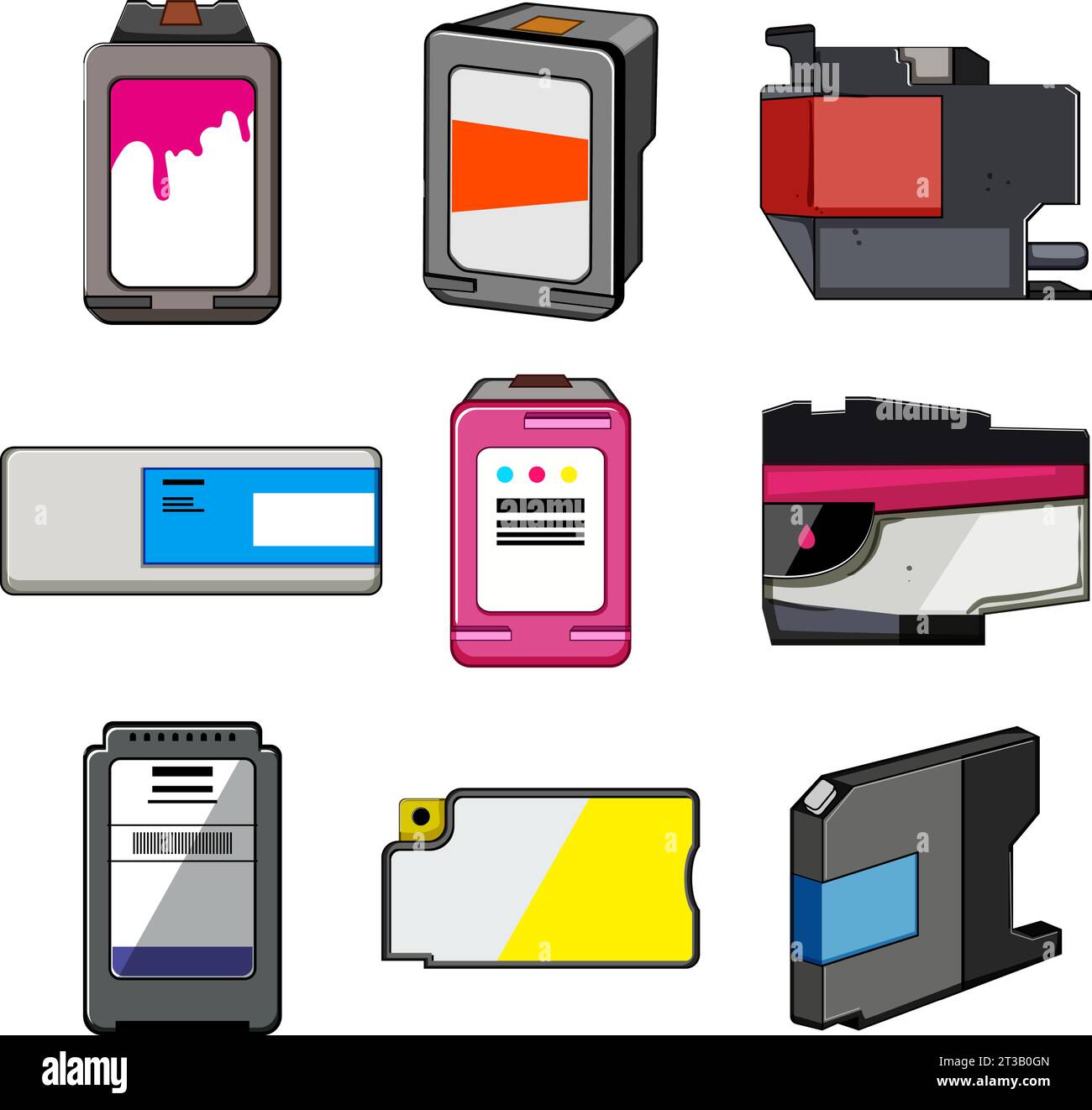 ink cartridge set cartoon vector illustration Stock Vector Image & Art ...