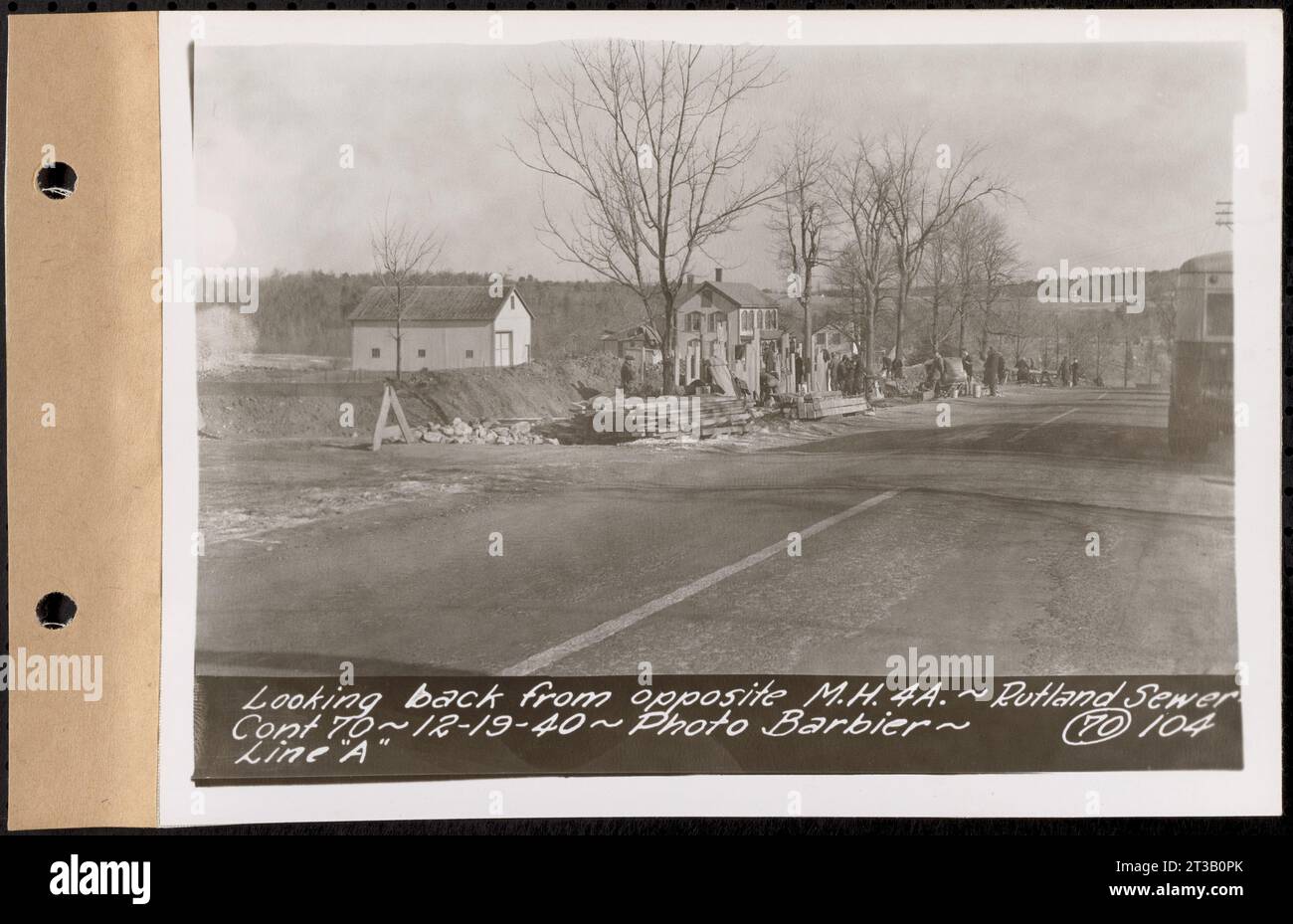 Contract No. 70, WPA Sewer Construction, Rutland, looking back from ...