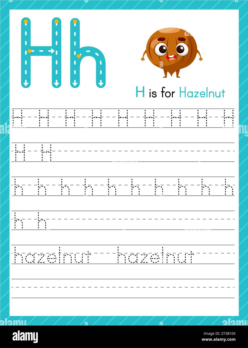 Trace Letter H Uppercase And Lowercase Alphabet Tracing Practice