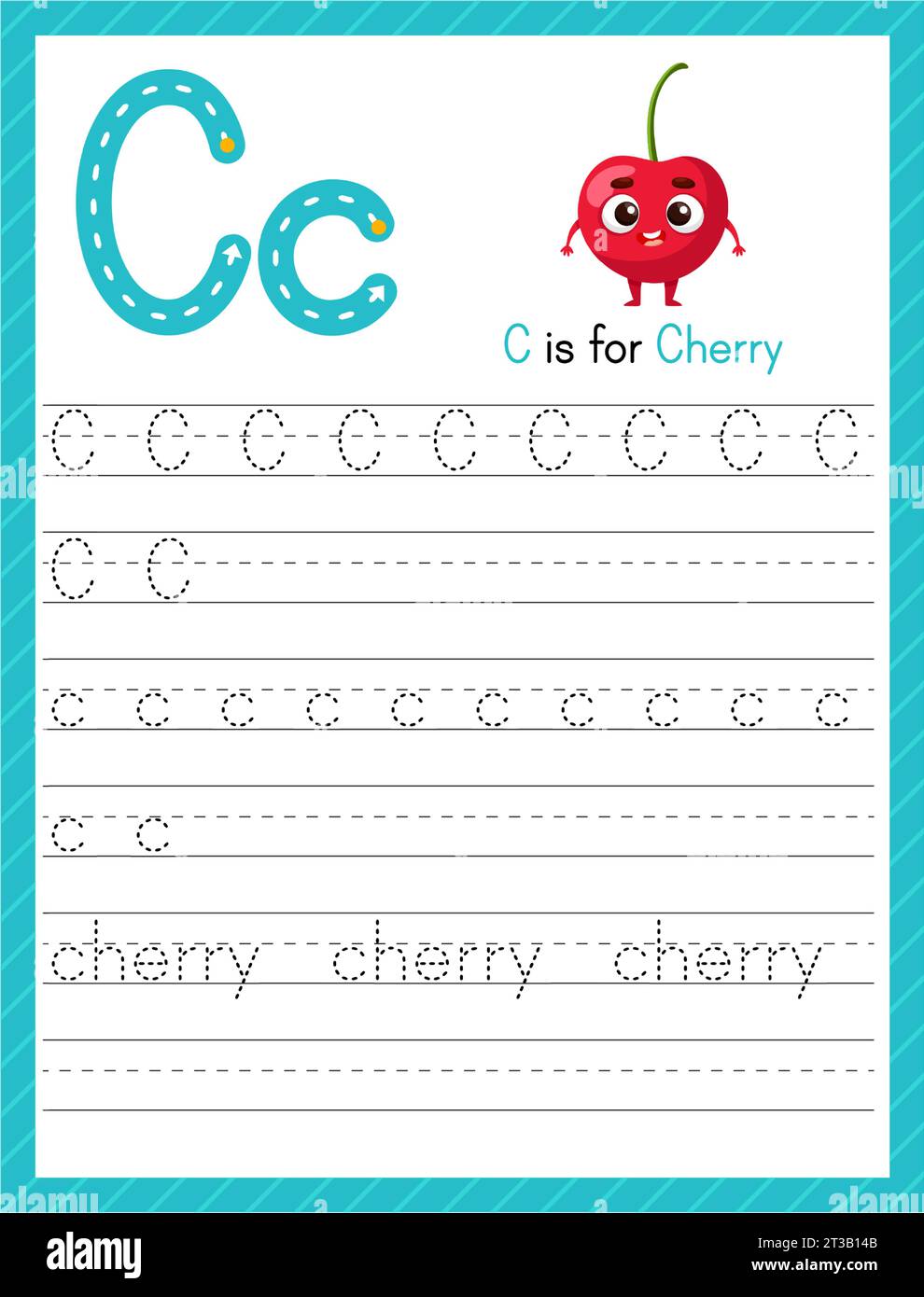 Trace letter C uppercase and lowercase. Alphabet tracing practice ...