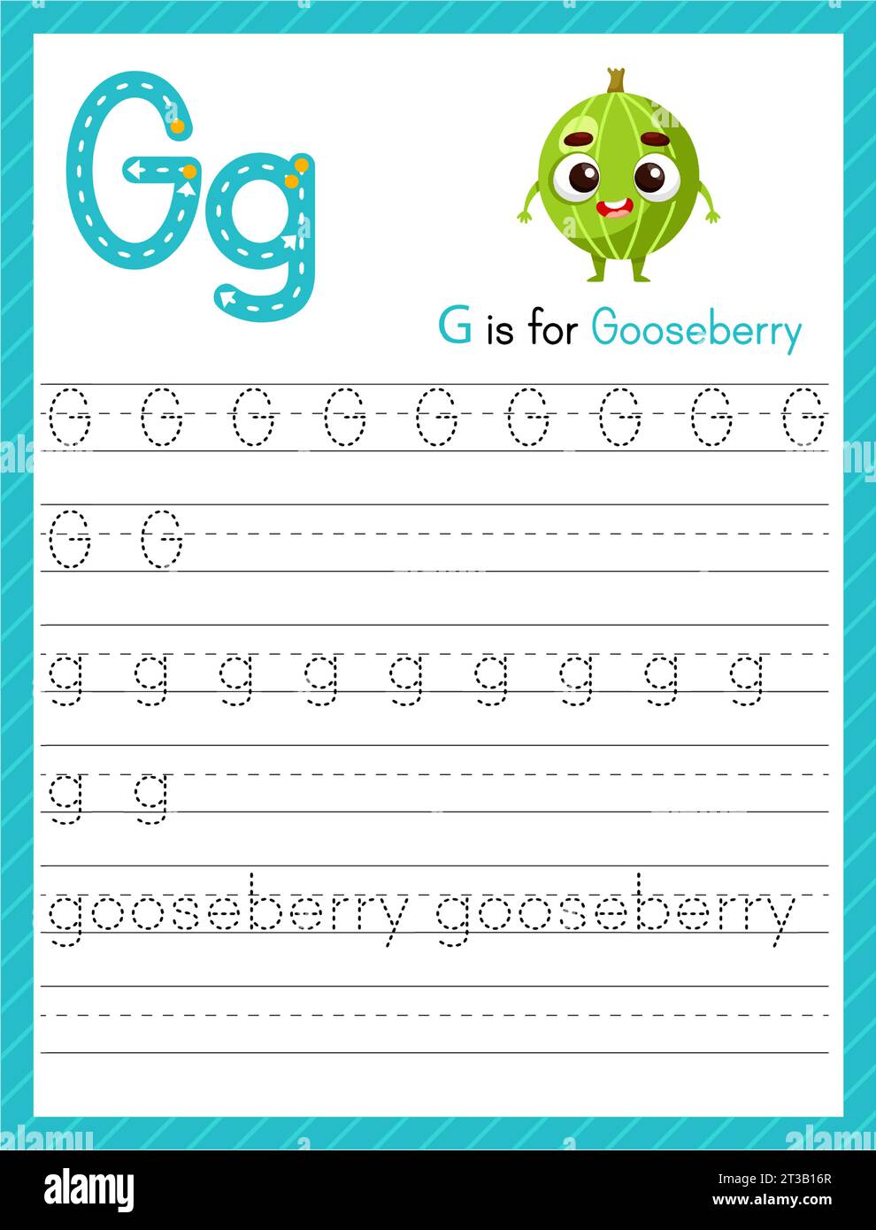 Alphabet g tracing hi-res stock photography and images - Alamy