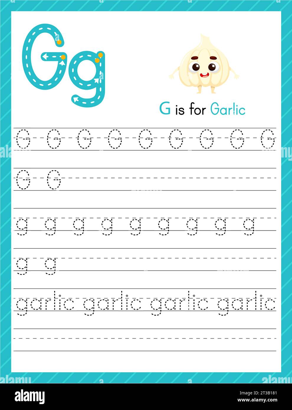 Trace letter G uppercase and lowercase. Alphabet tracing practice ...