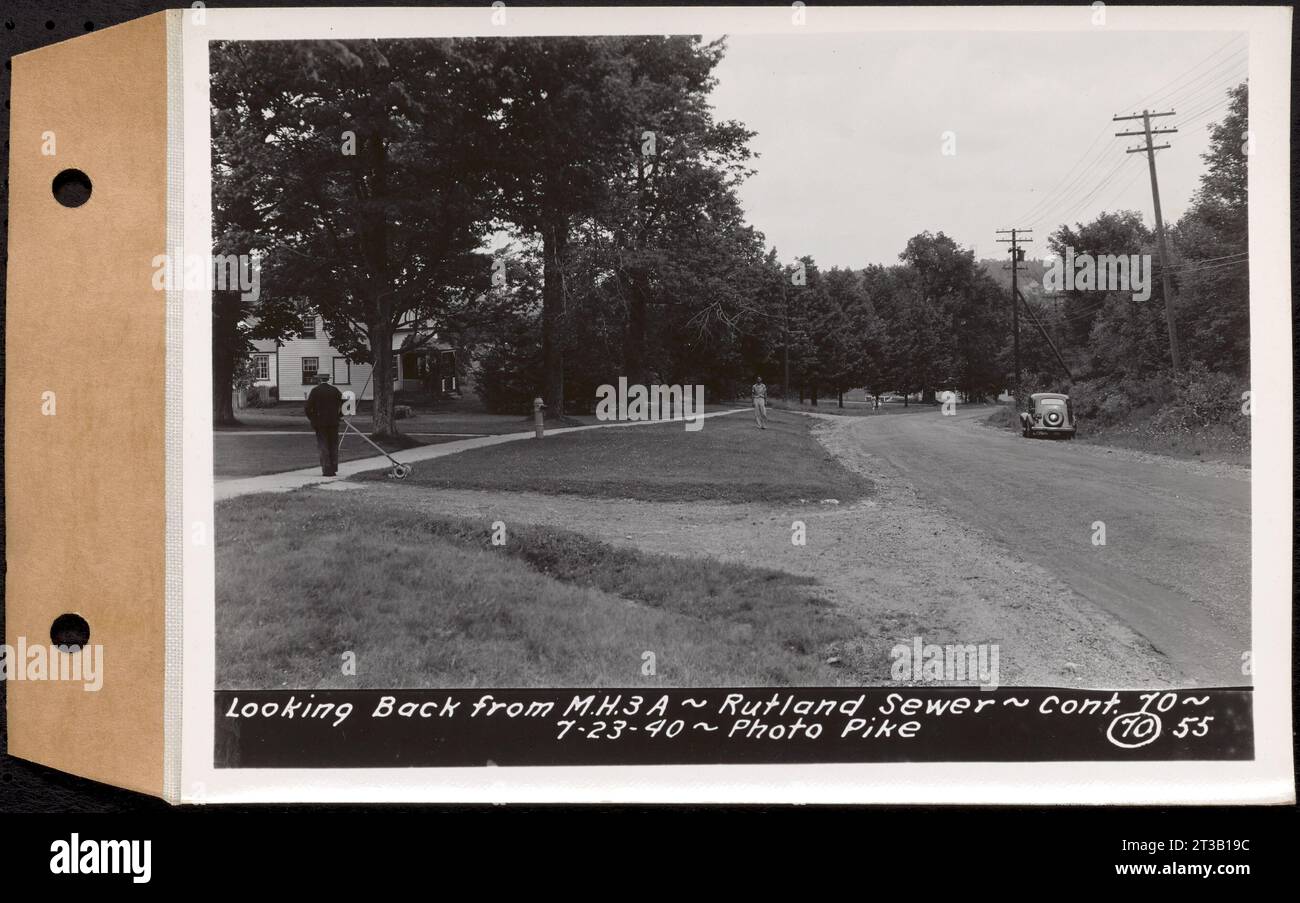 Contract No. 70, WPA Sewer Construction, Rutland, looking back from ...
