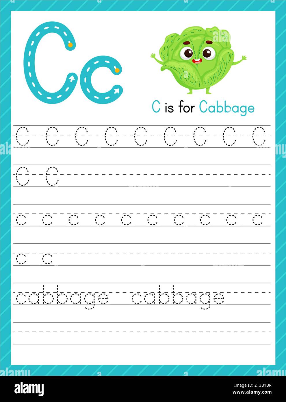 Trace letter C uppercase and lowercase. Alphabet tracing practice ...