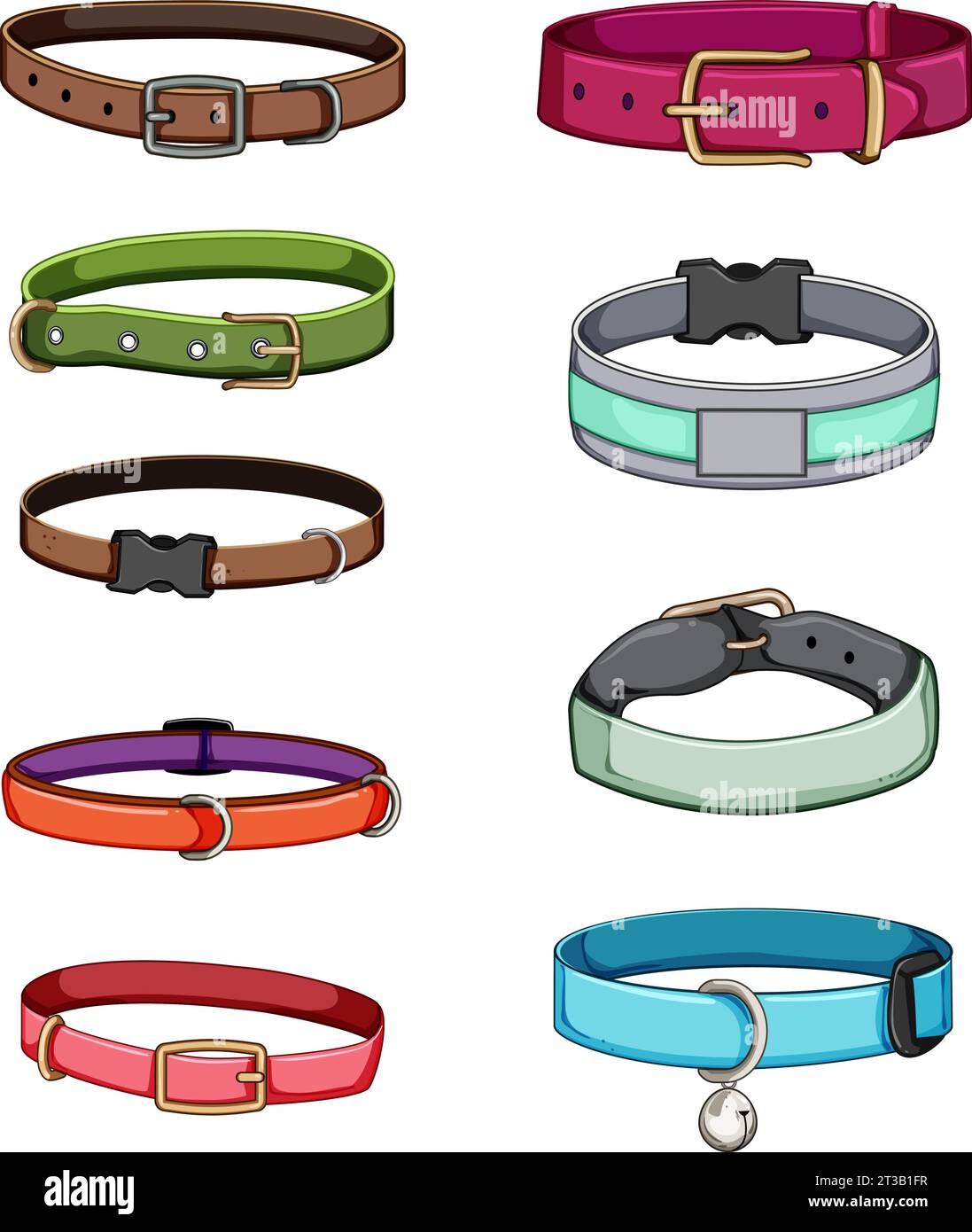 pet collar set cartoon vector illustration Stock Vector Image & Art - Alamy