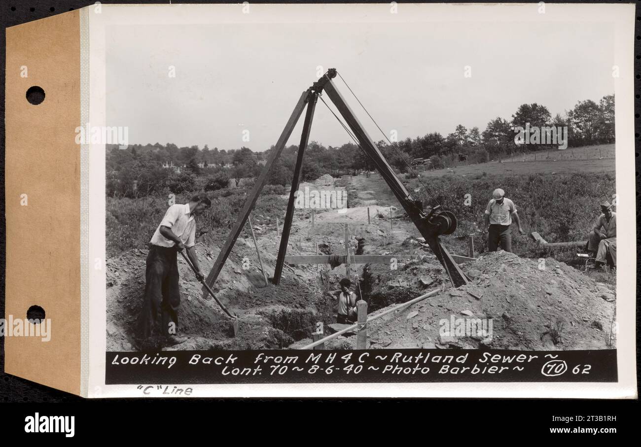 Contract No. 70, WPA Sewer Construction, Rutland, looking back from ...