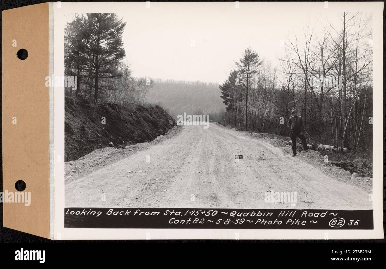 Contract No. 82, Constructing Quabbin Hill Road, Ware, looking back ...