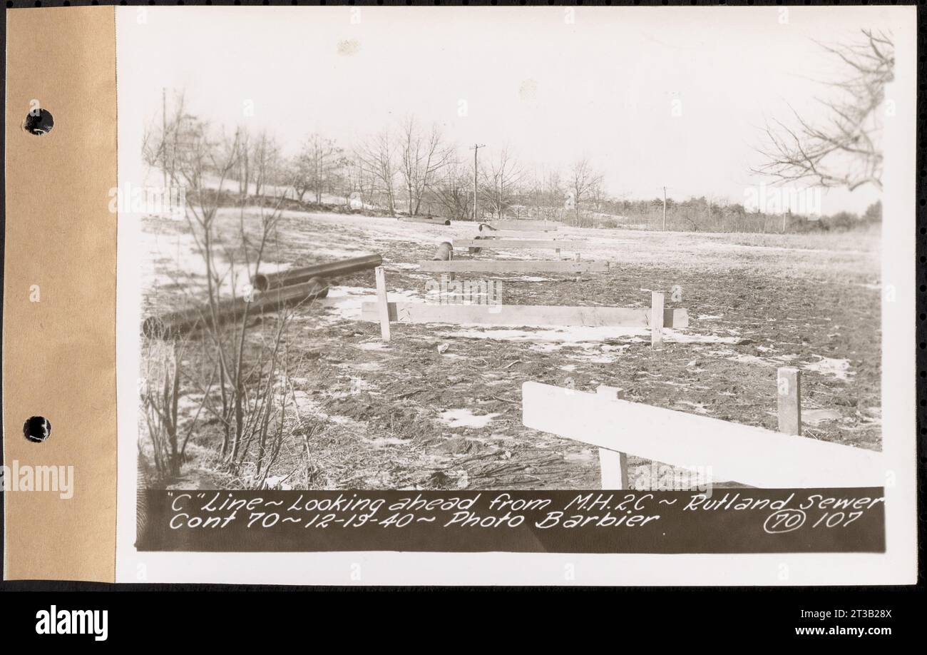 Contract No. 70, WPA Sewer Construction, Rutland, 'C' line, looking ...