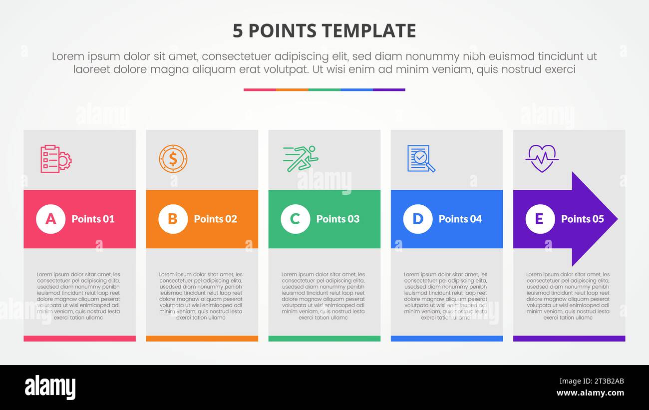 5 points stage template infographic concept for slide presentation with ...