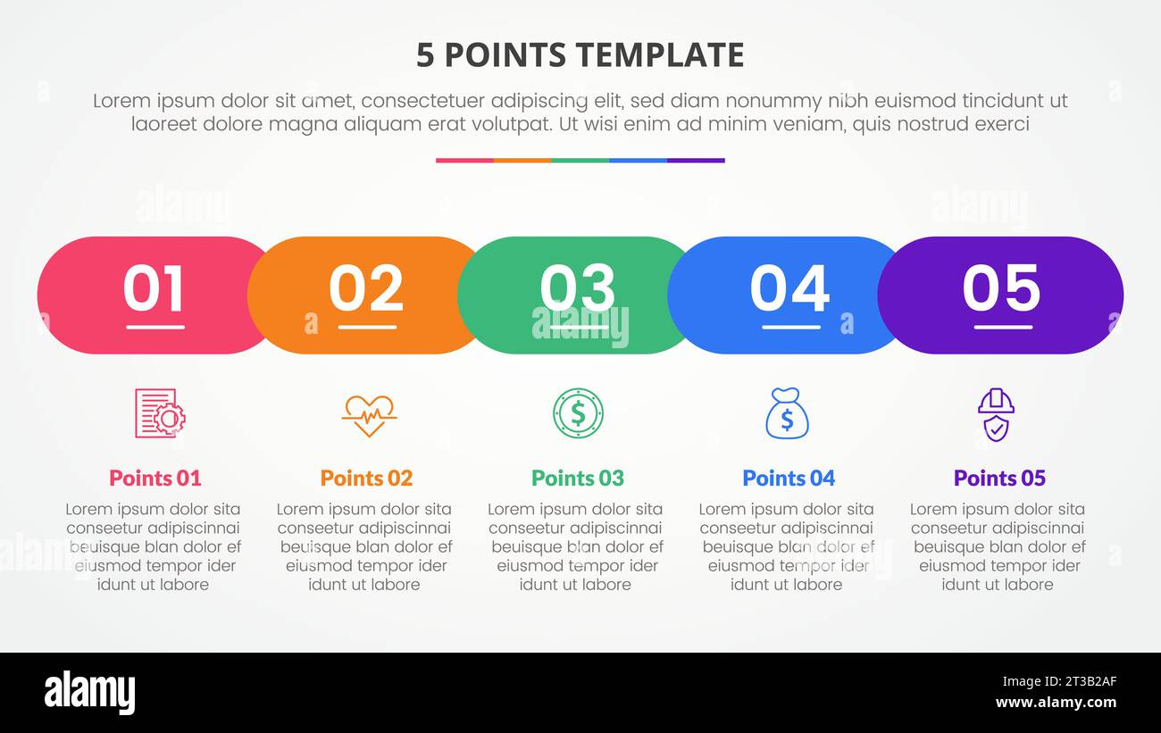 5 points stage template infographic concept for slide presentation with ...