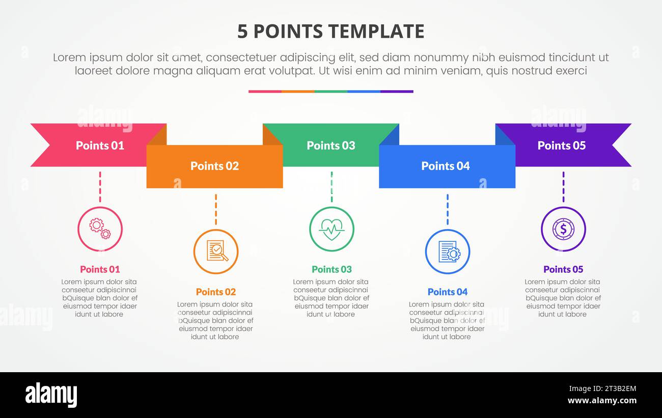 5 points stage template infographic concept for slide presentation with ...