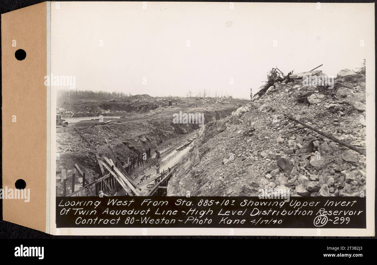 Contract No. 80, High Level Distribution Reservoir, Weston, looking ...