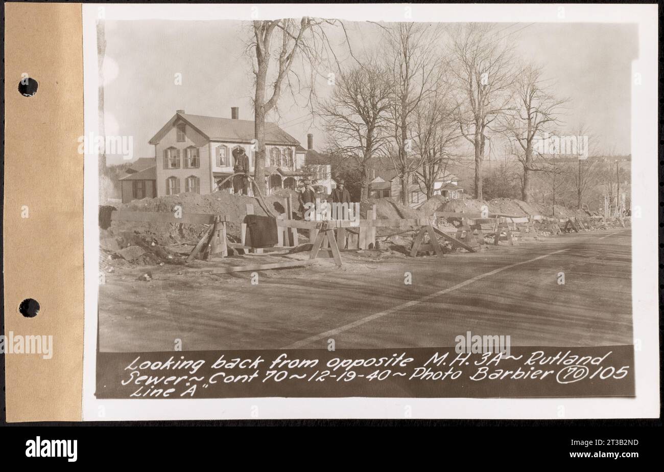 Contract No. 70, WPA Sewer Construction, Rutland, looking back from ...