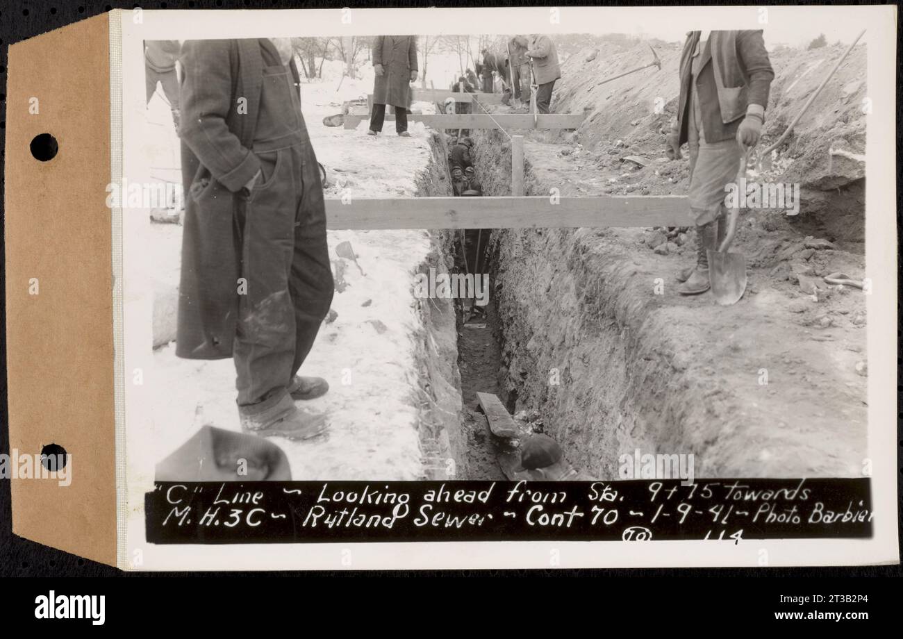 Contract No. 70, WPA Sewer Construction, Rutland, 'C' line, looking ...