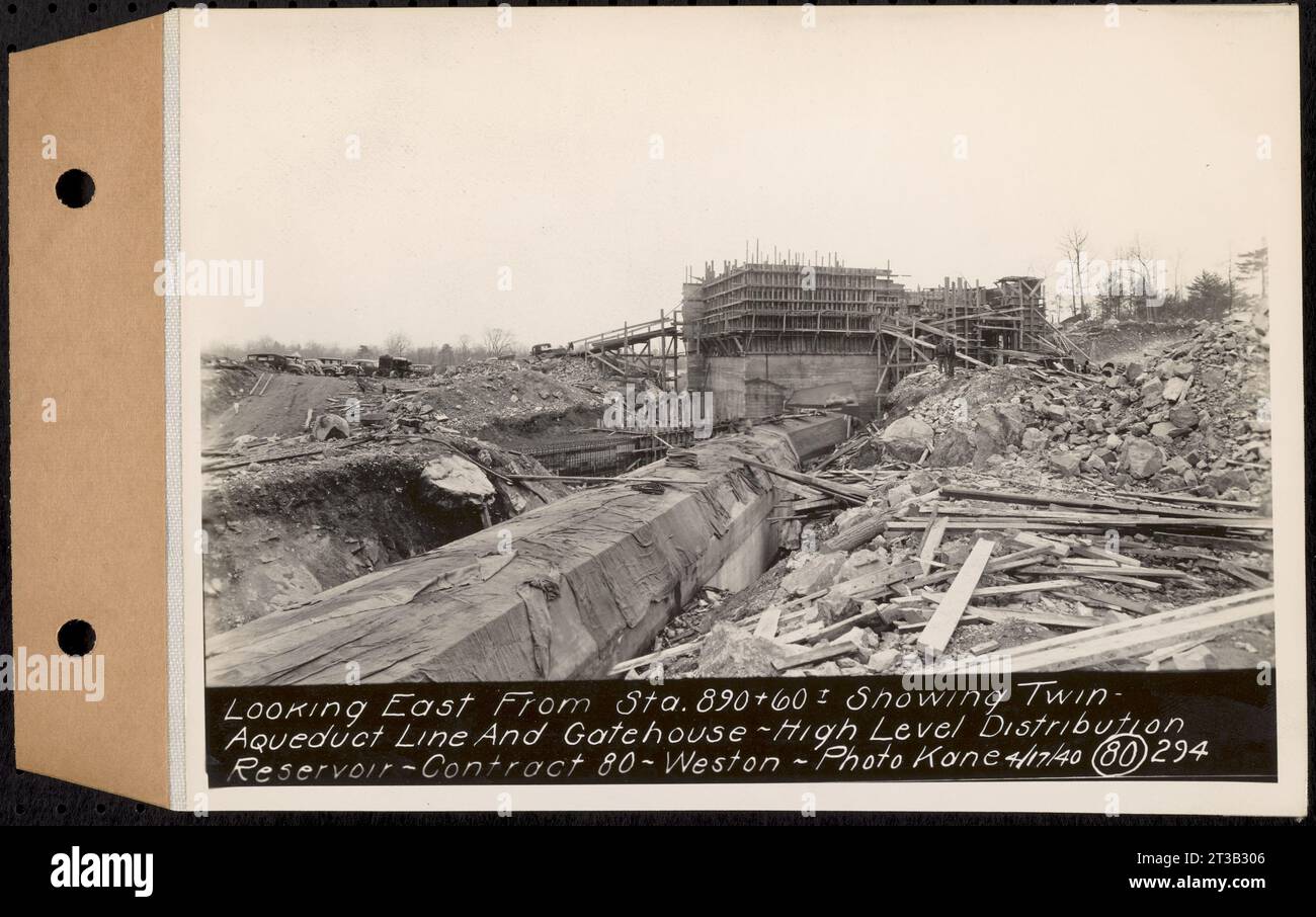 Contract No. 80, High Level Distribution Reservoir, Weston, looking ...
