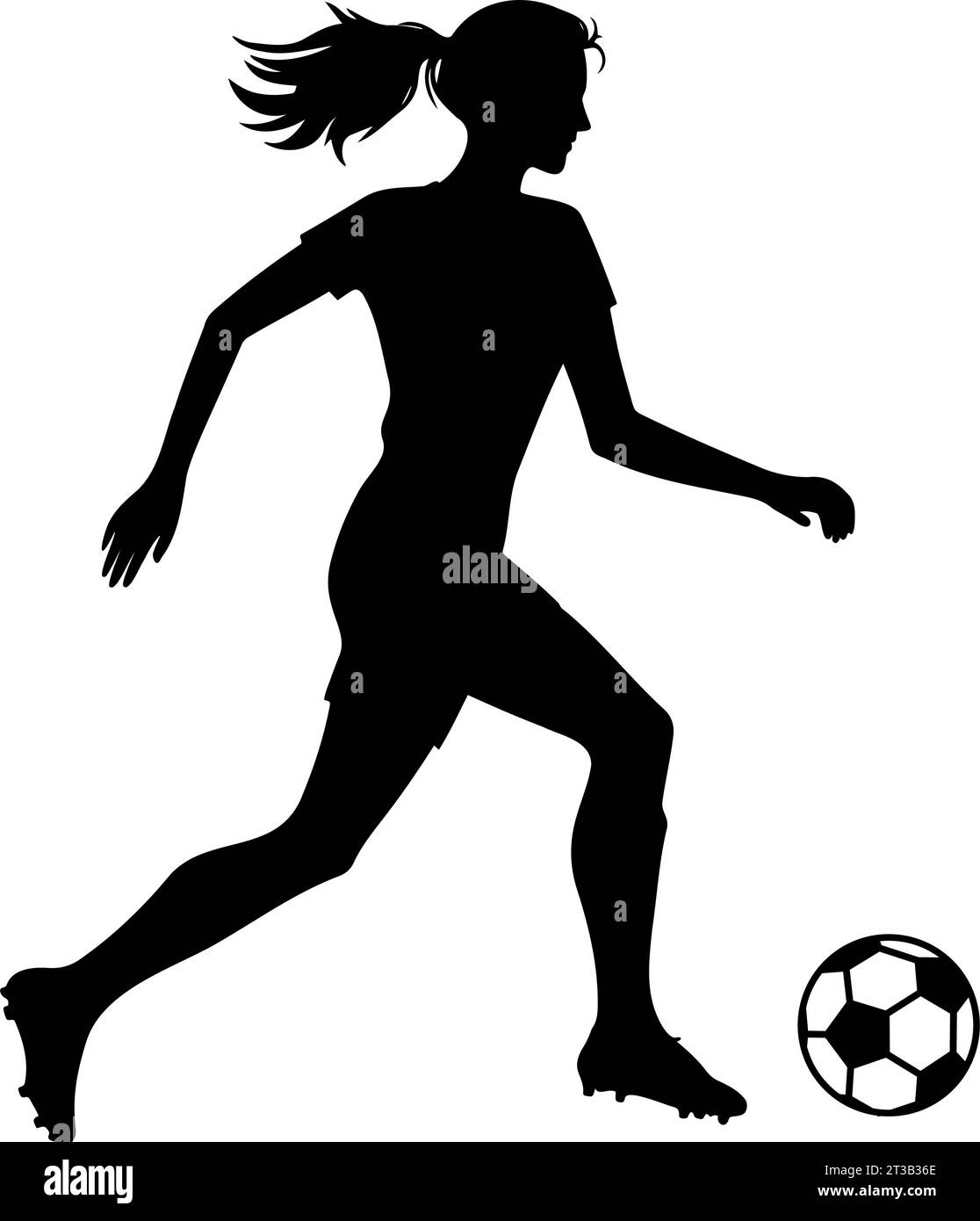 Illustration female soccer player Cut Out Stock Images & Pictures - Alamy