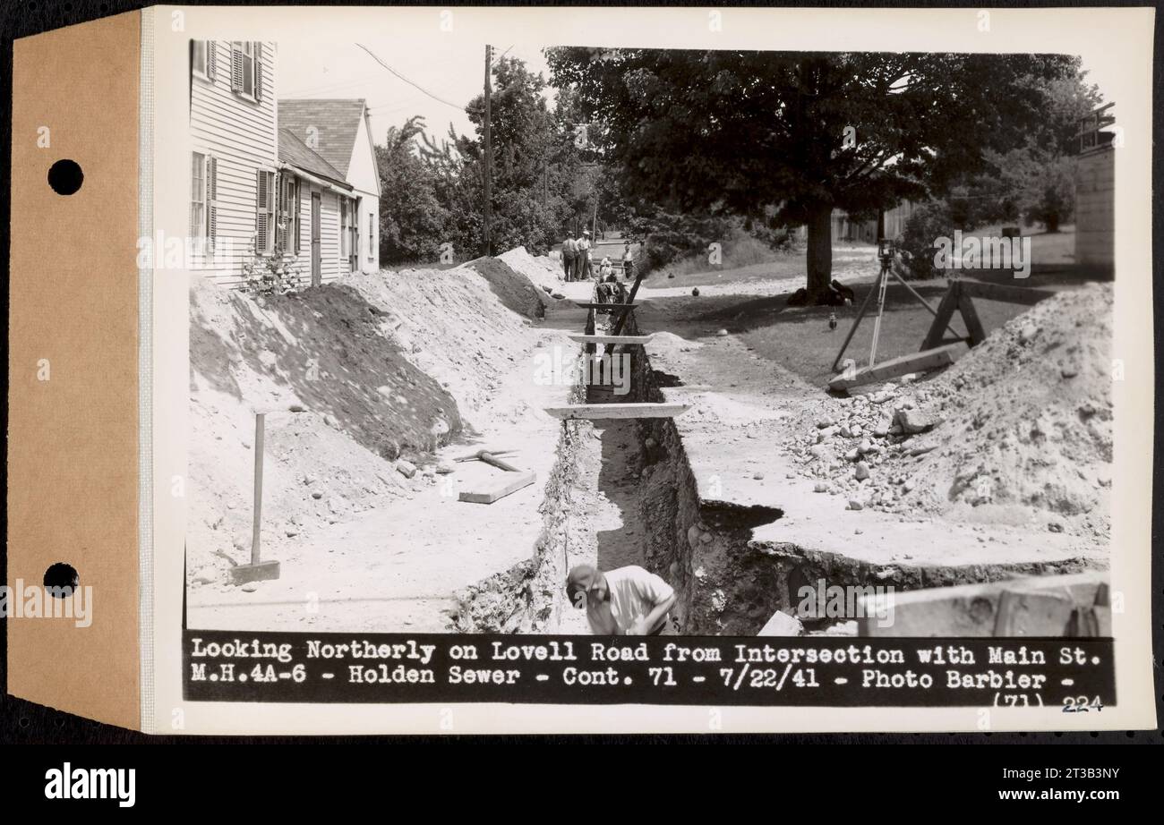 Contract No. 71, WPA Sewer Construction, Holden, looking northerly on ...
