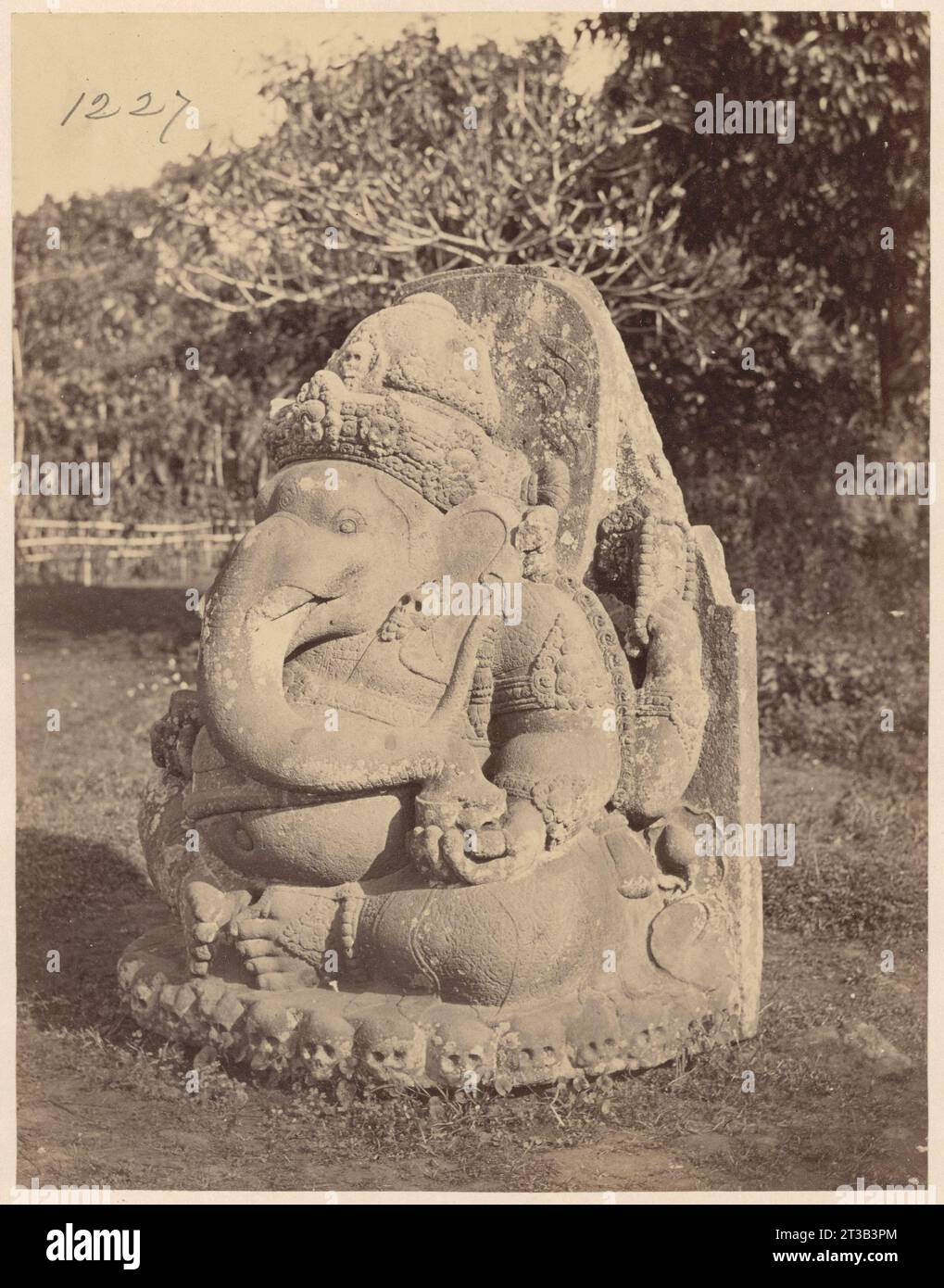 Stone statue of Ganesha at the Candi Singhasari, Indonesia Stock Photo ...