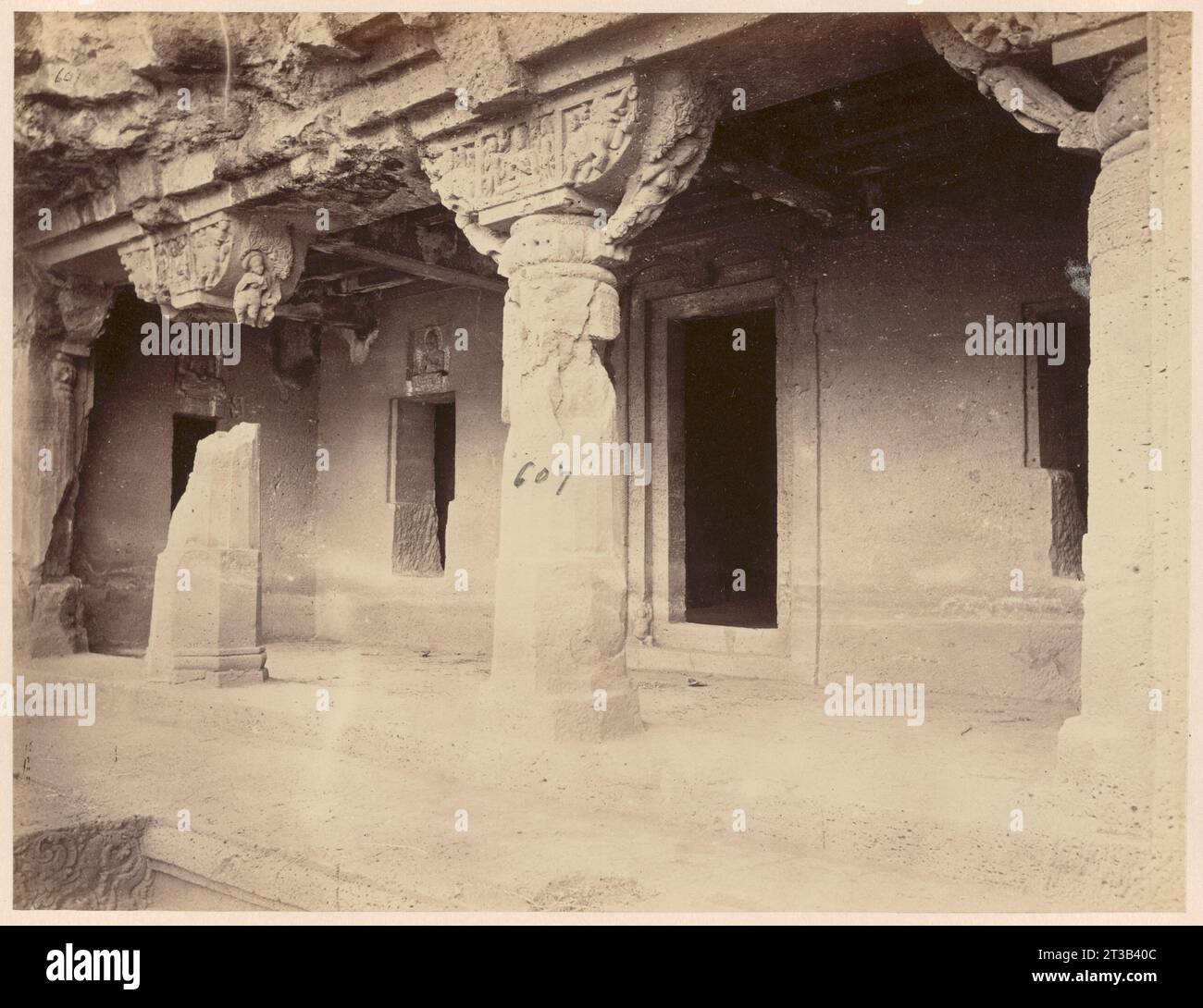 General view from the right of porch and entrance to Buddhist Vihara ...