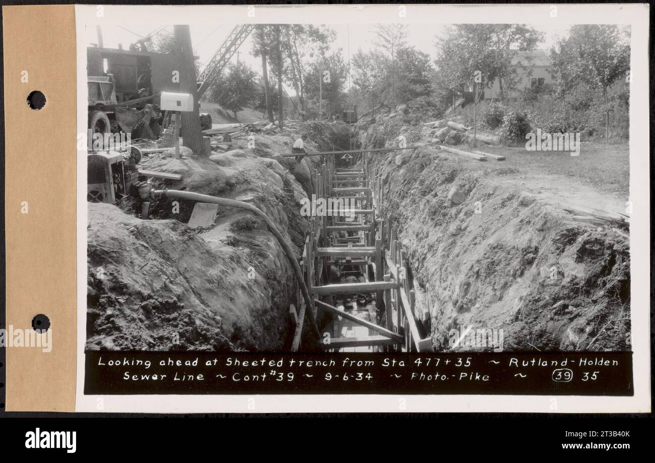 Contract No. 39, Trunk Line Sewer, Rutland, Holden, looking ahead at ...