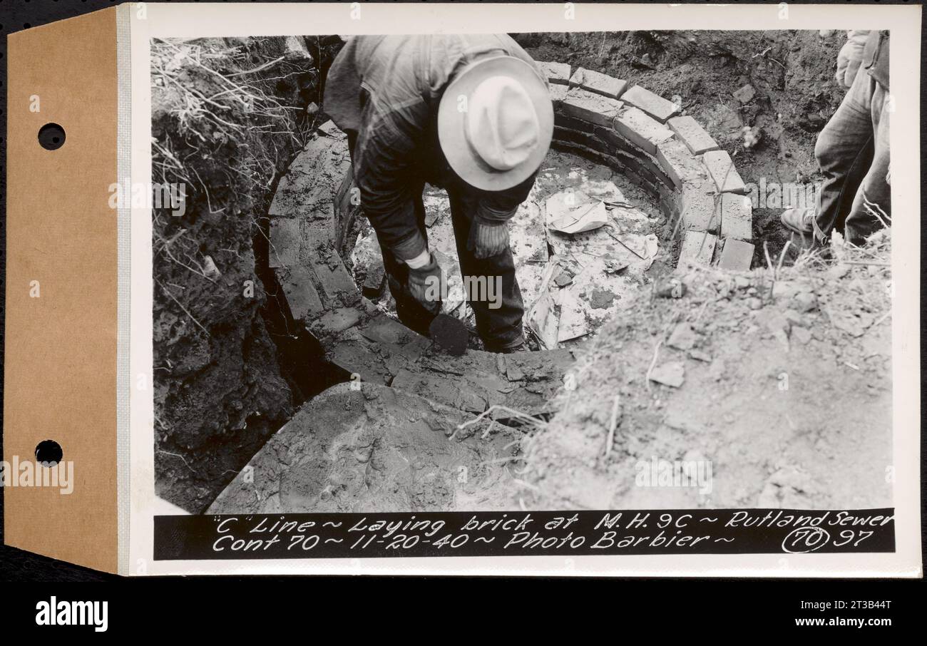Contract No. 70, WPA Sewer Construction, Rutland, 'C' line, laying ...