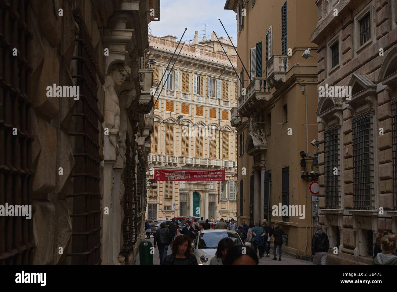 Via Garibaldi street in Genoa, popular tourist destination. GENOVA - 1 ...
