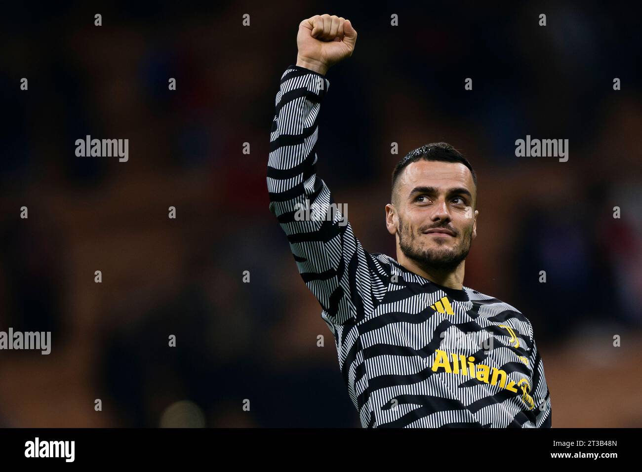 Filip Kostic of Juventus FC celebrates the victory at the end ofd the ...