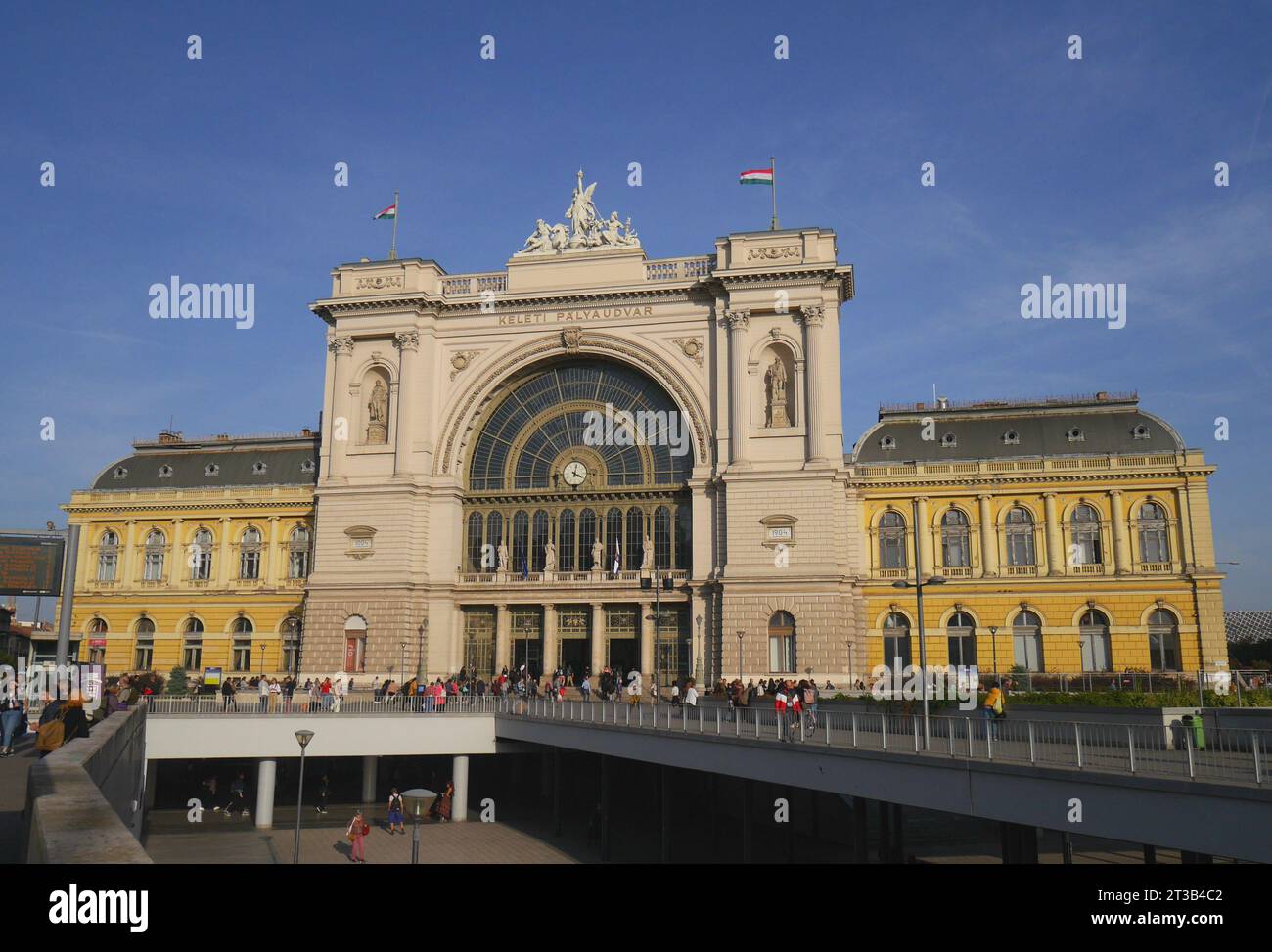 Facade of Keleti Palyaudvar, Budapest Keleti Station, Eastern railway ...