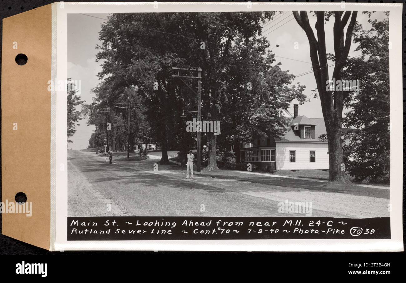 Contract No. 70, WPA Sewer Construction, Rutland, Main Street, looking ...