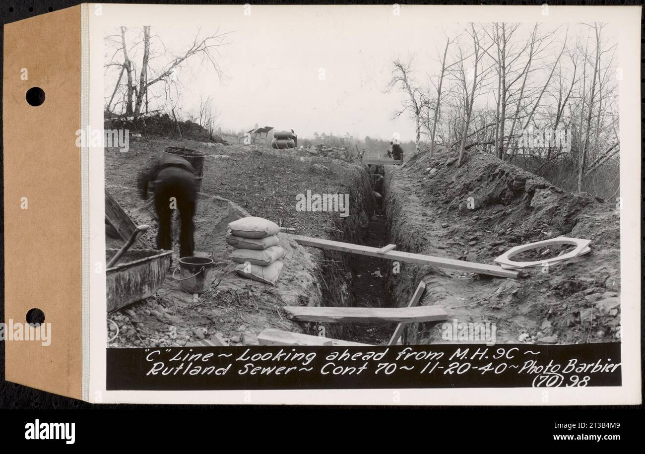 Contract No. 70, WPA Sewer Construction, Rutland, 'C' line, looking ...