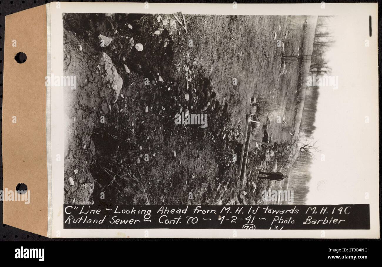 Contract No. 70, WPA Sewer Construction, Rutland, 'C' line, looking ...