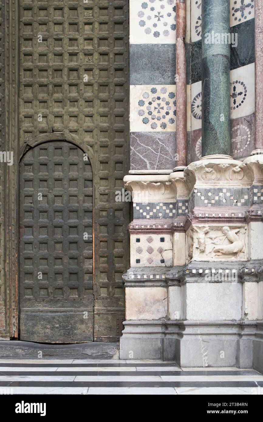 Ancient front door and columns of Cathedral of Saint Lawrence (Italian ...