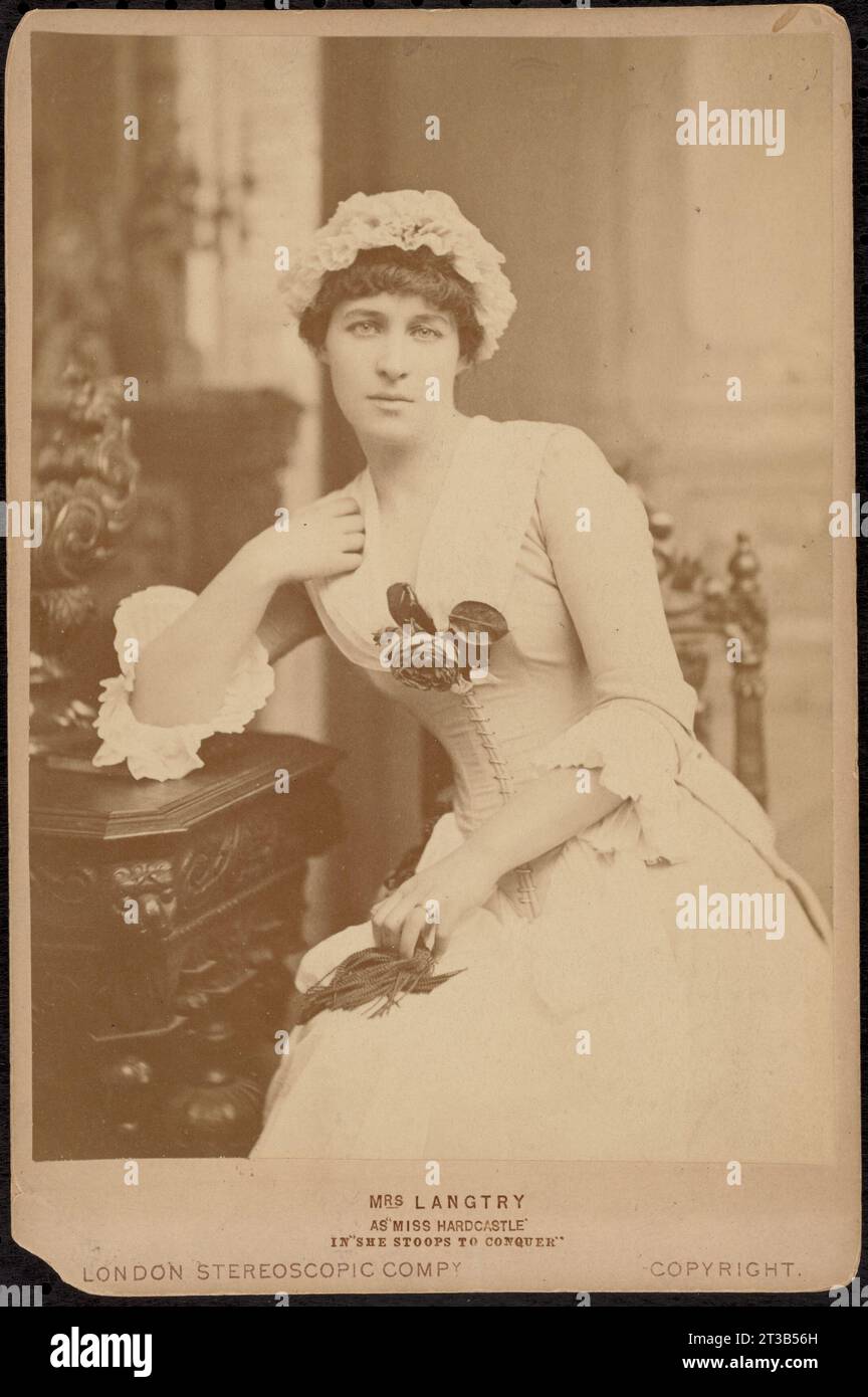 Mrs. Langtry as 'Miss Hardcastle' in 'She Stoops to Conquer' Stock ...