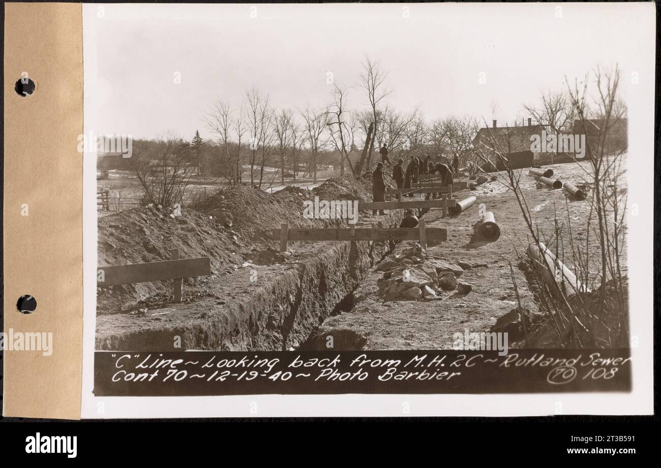 Contract No. 70, WPA Sewer Construction, Rutland, 'C' line, looking ...