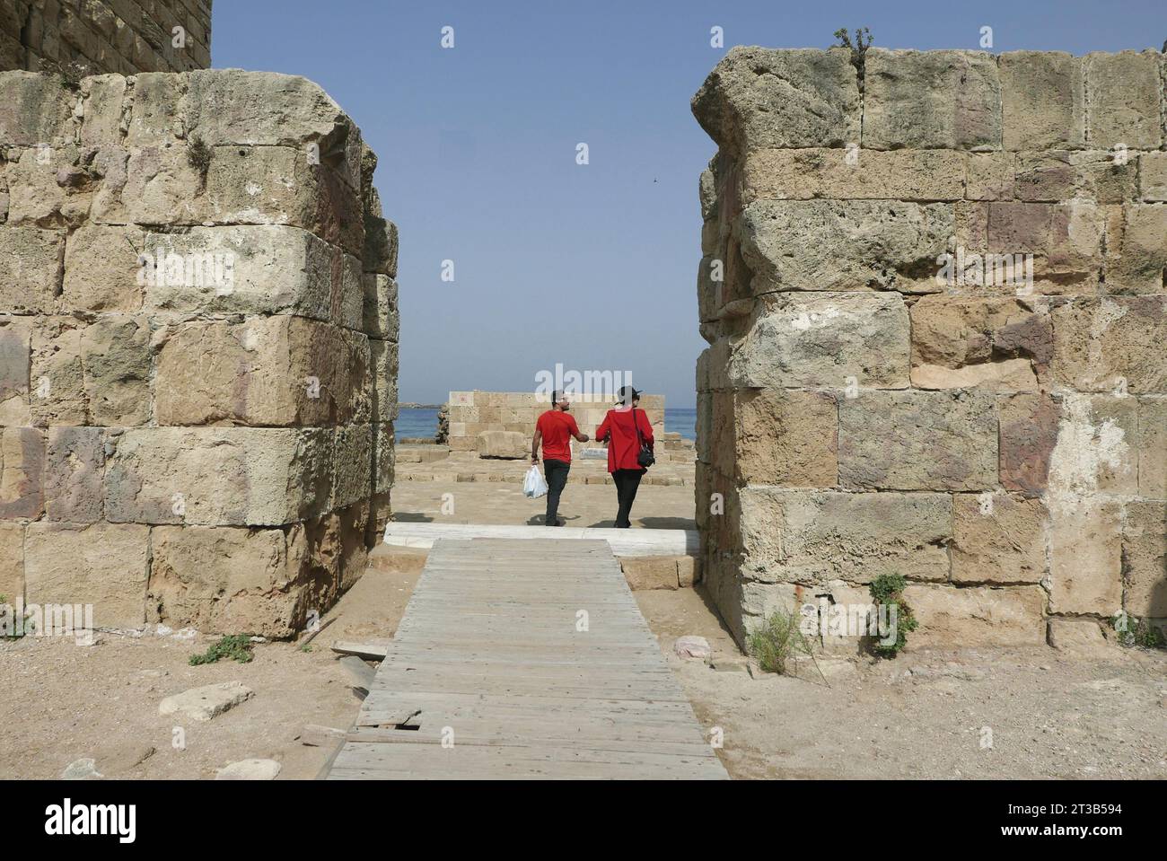 Massive walls of Crusaders' Castle, Saida, Lebanon, October 23 2023 ...