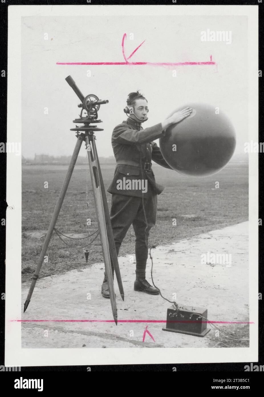 Post-World War I military weatherman prepares to release balloon to ...