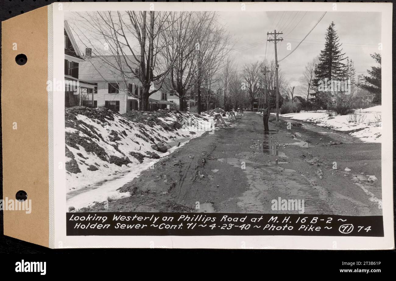 Contract No. 71, WPA Sewer Construction, Holden, looking westerly on ...