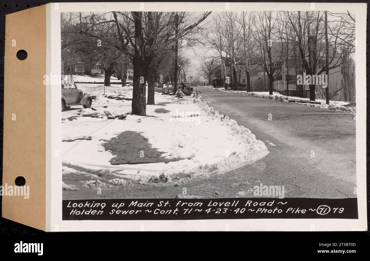 Contract No. 71, WPA Sewer Construction, Holden, looking up Main Street ...