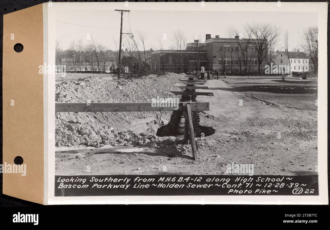 Contract No. 71, WPA Sewer Construction, Holden, looking southerly from ...