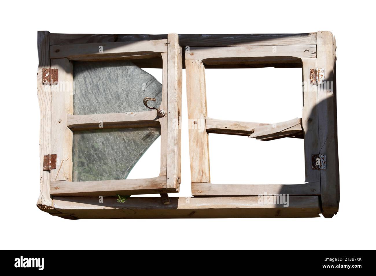 Broken open window Cut Out Stock Images & Pictures - Alamy