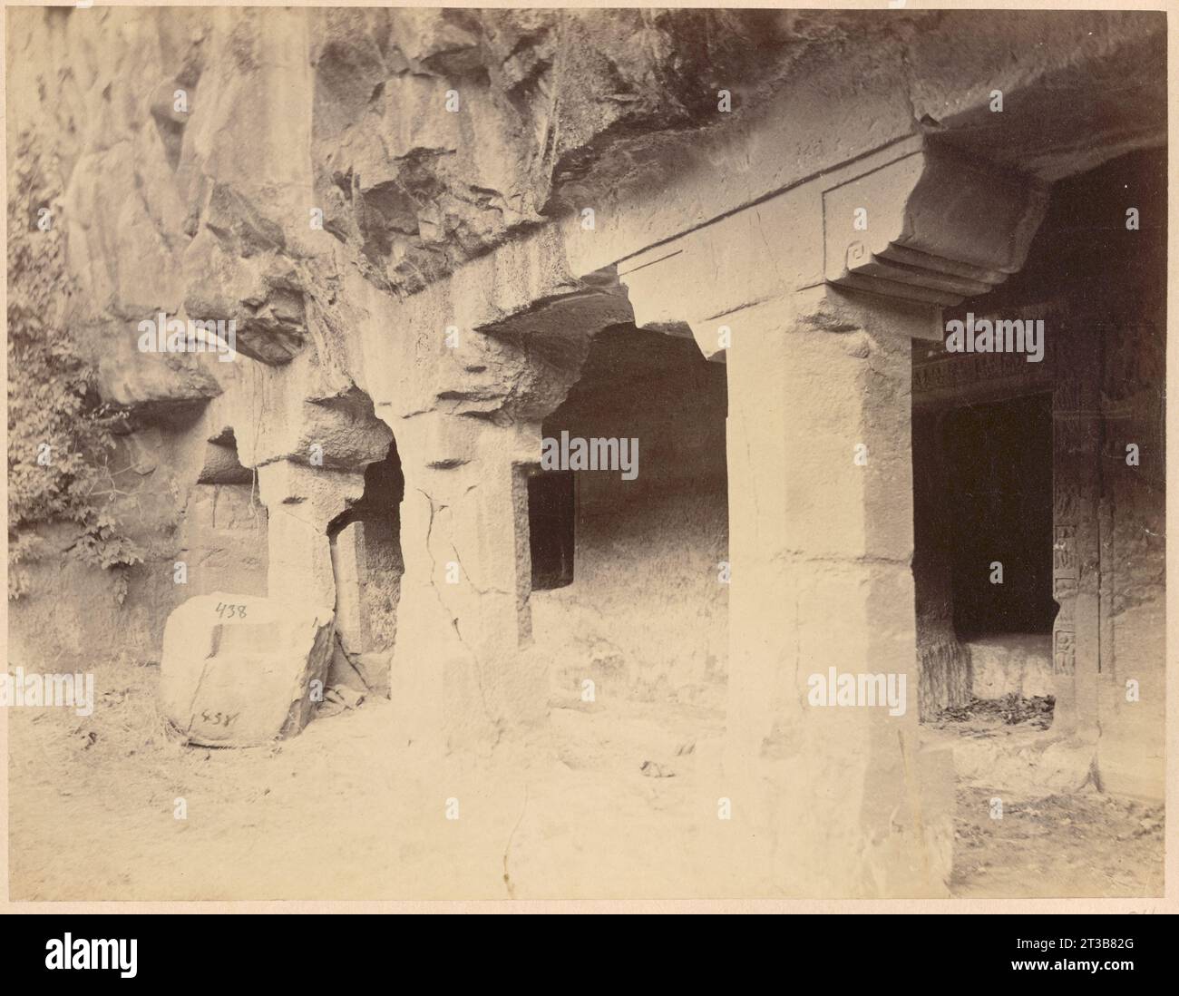 General view from the right of porch and entrance to the two storeyed ...