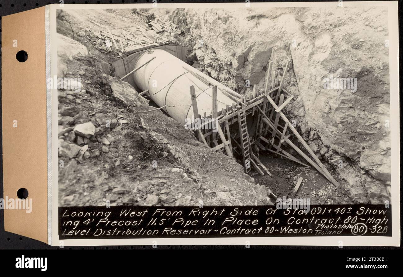 Contract No. 80, High Level Distribution Reservoir, Weston, looking ...