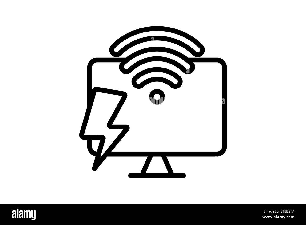 Fast internet icon. computer with wifi and lightning. icon related to ... Fast internet icon. computer with wifi and lightning. icon related to ...