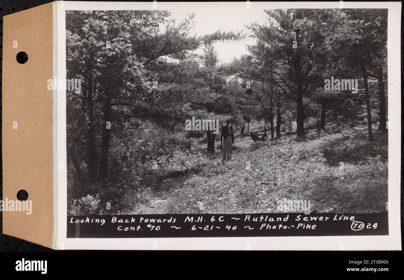Contract No. 70, WPA Sewer Construction, Rutland, looking back towards ...