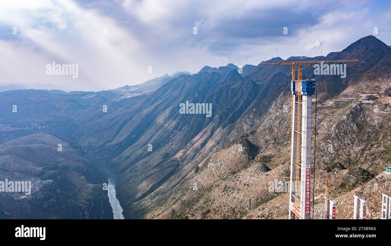 Guanling. 24th Oct, 2023. This aerial photo taken on Oct. 24, 2023 ...
