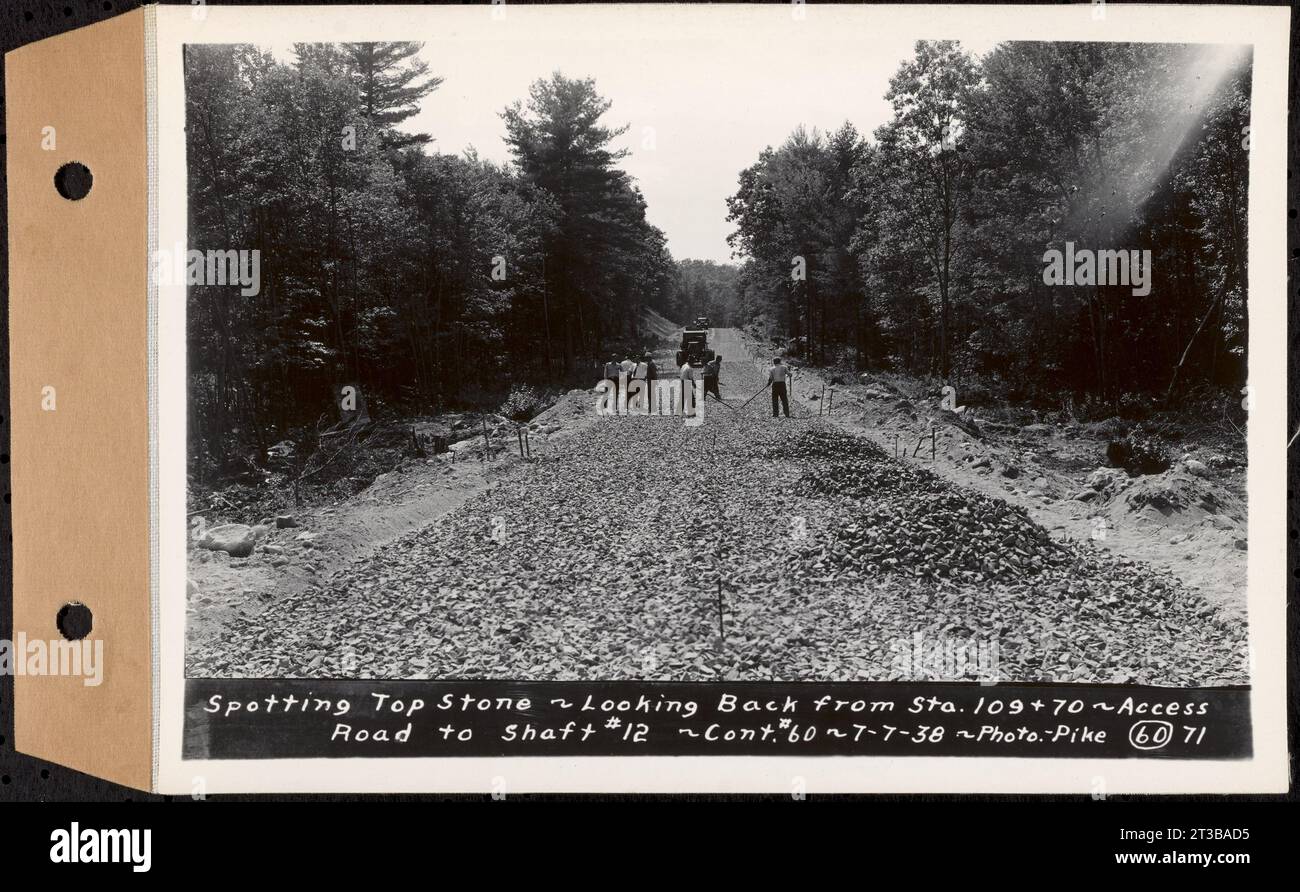 Contract No. 60, Access Roads to Shaft 12, Quabbin Aqueduct, Hardwick and Greenwich, spotting ...
